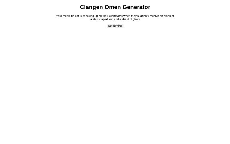 Clangen Omen Generator