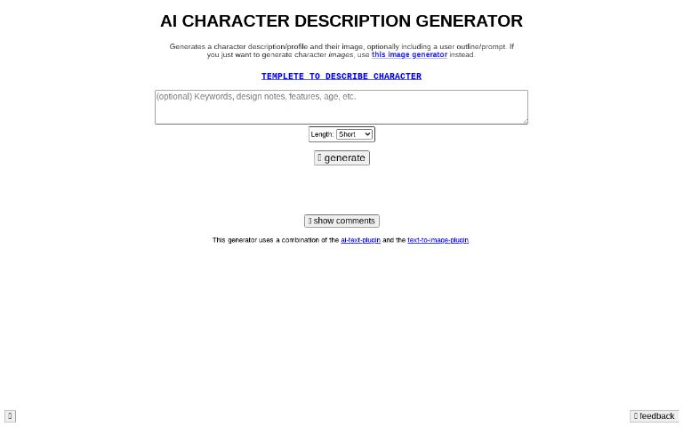 AI Character Description Generator (free, no sign-up, unlimited)