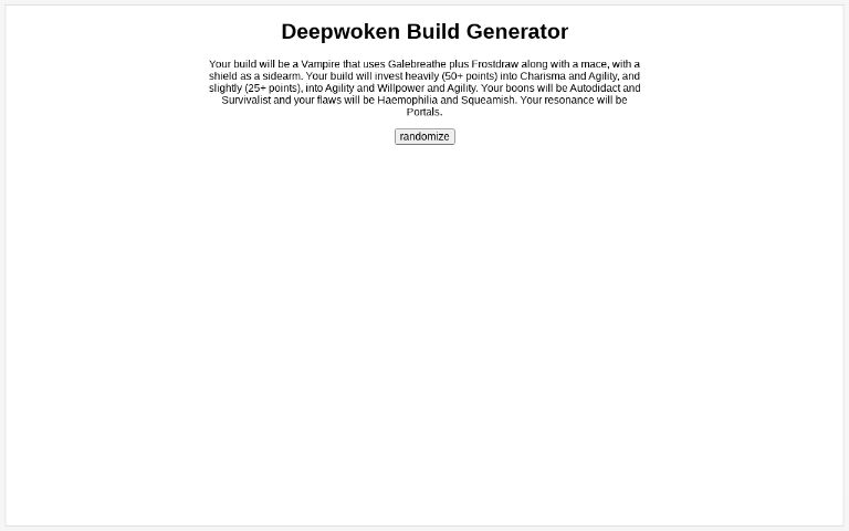 Deepwoken Build Generator