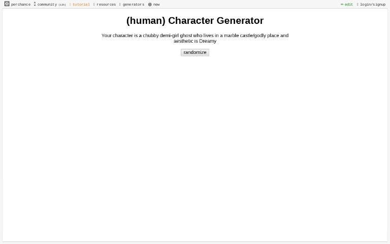 (human) Character Generator
