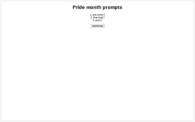 Pride month prompts ― Perchance Generator