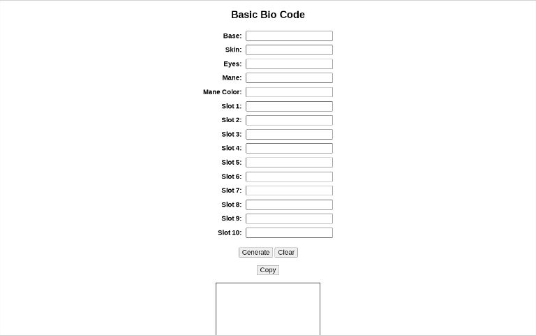 Basic Bio Code ― Perchance Generator