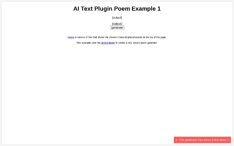 AI Text Plugin Poem Example 1