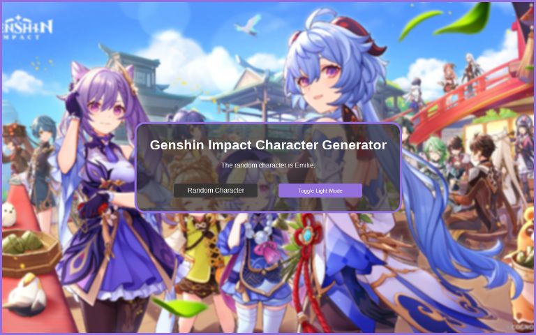 Genshin Impact Character Generator