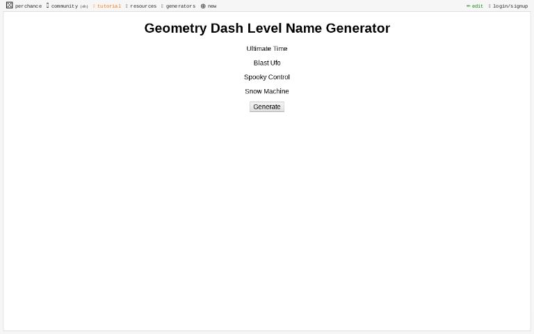 Geometry Dash Level Name Generator