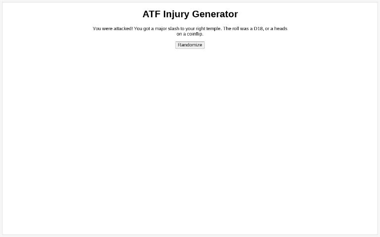 ATF Injury Generator