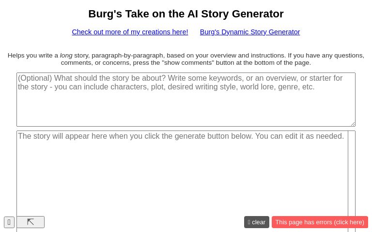 Burg's Take on the AI Story Generator