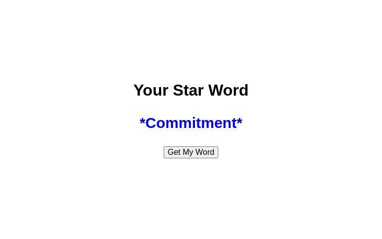 Star Word for 2025 ― Perchance Generator