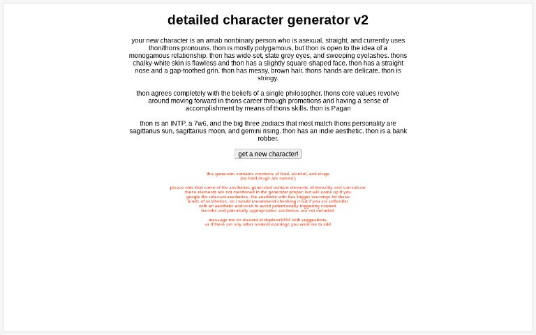 detailed character generator v2