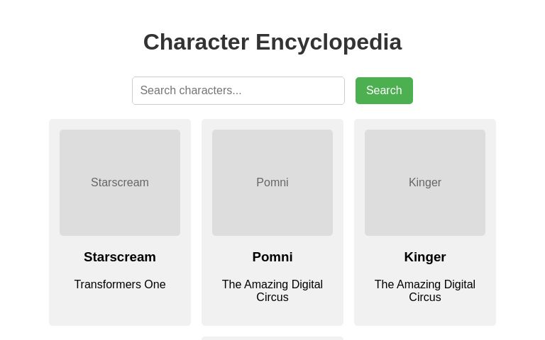 Character Encyclopedia ― Perchance Generator