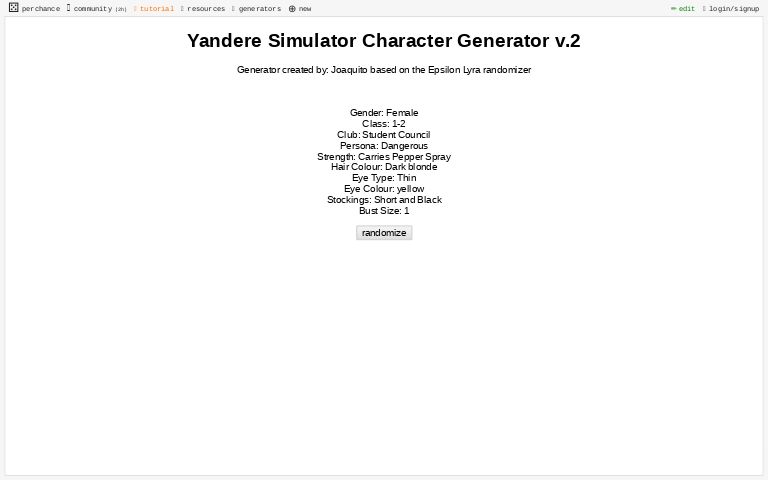 Yandere Simulator Character Generator v.2