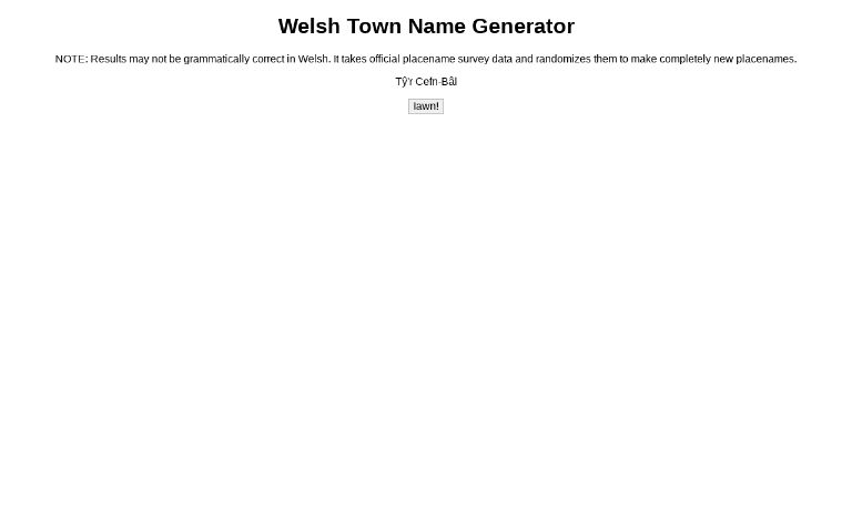 Welsh Town Name Generator