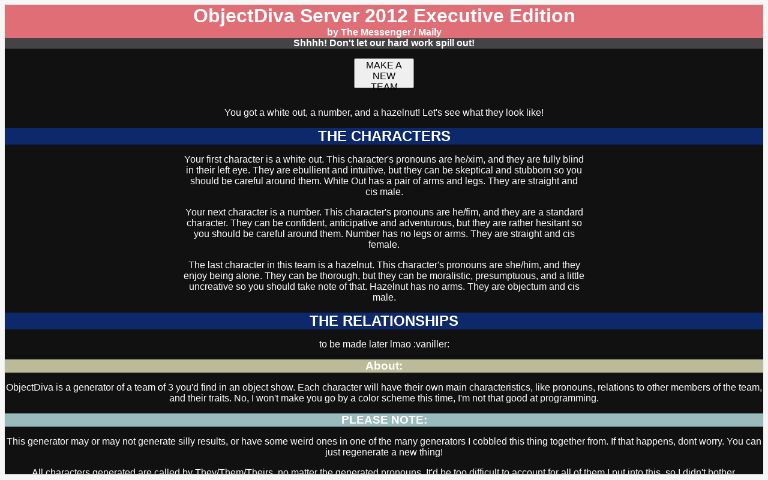 ObjectDiva Server 2012 Executive Edition ― Perchance Generator