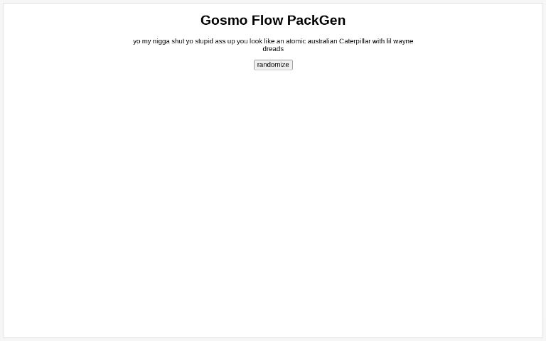 Gosmo Flow PackGen ― Perchance Generator