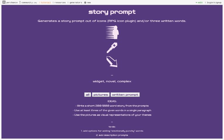 story prompt ― Perchance Generator
