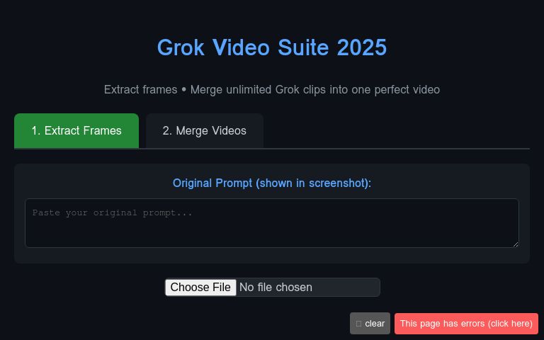 Grok Video Suite 2025 ― Perchance Generator