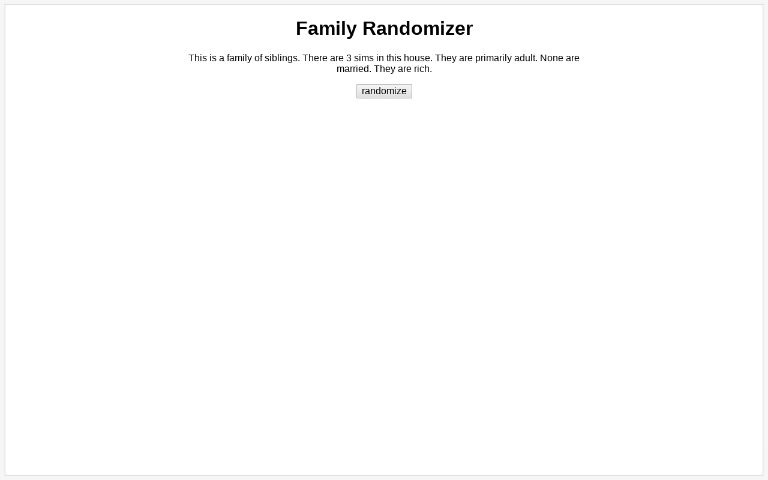 Family Randomizer ― Perchance Generator