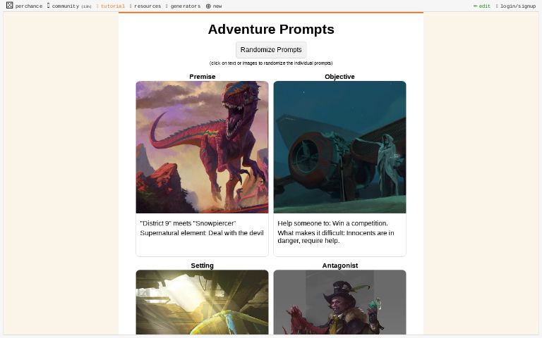 Adventure Prompts ― Perchance Generator