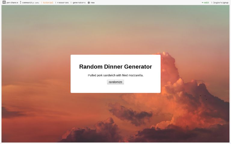 Random Dinner Generator