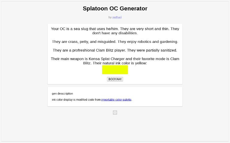 Splatoon OC Generator