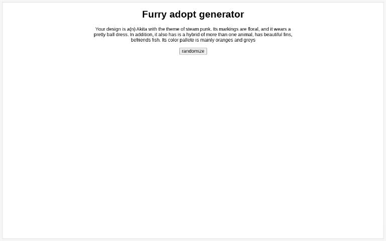 Furry adopt generator