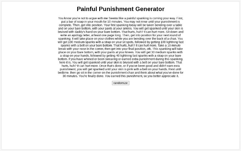 Painful Punishment Generator