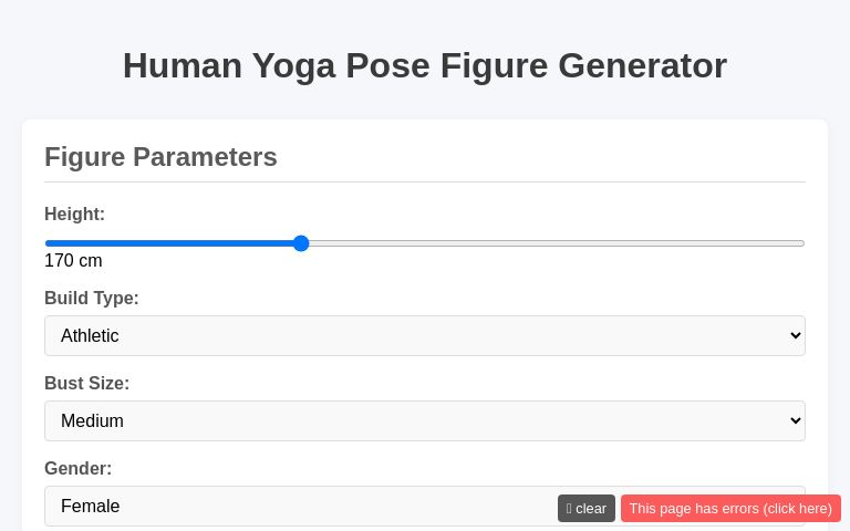 Human Yoga Pose Figure Generator