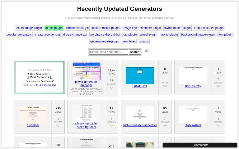 Recently Updated Generators