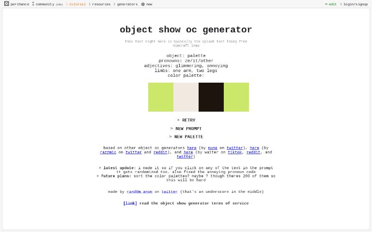 object show oc generator