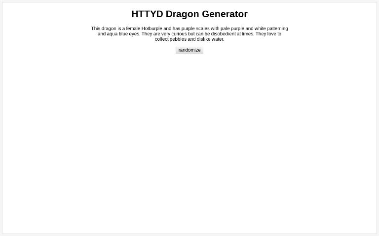 HTTYD Dragon Generator