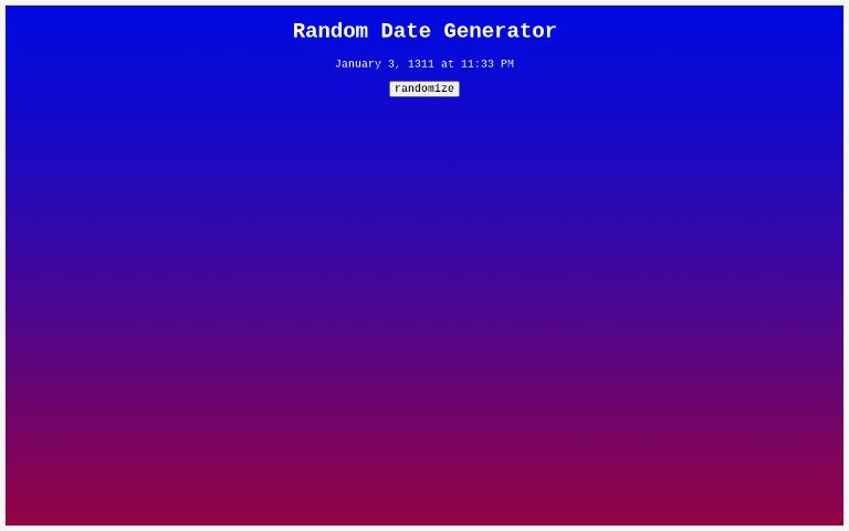 Random Date Generator