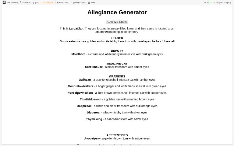 Allegiance Generator