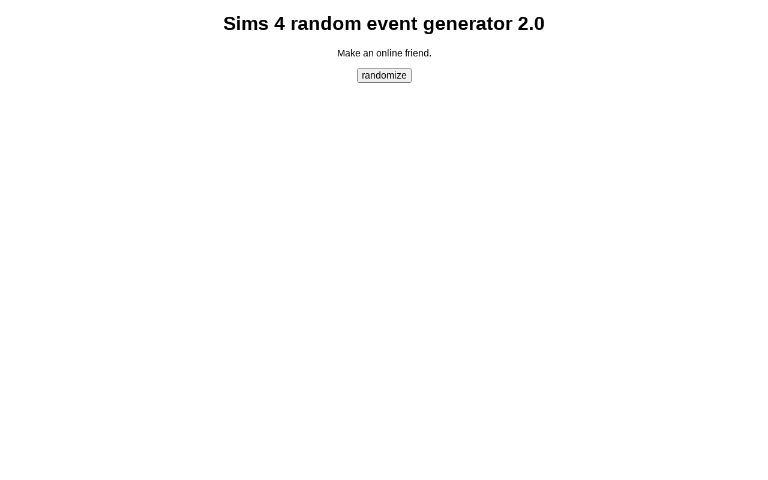Sims 4 random event generator 2.0