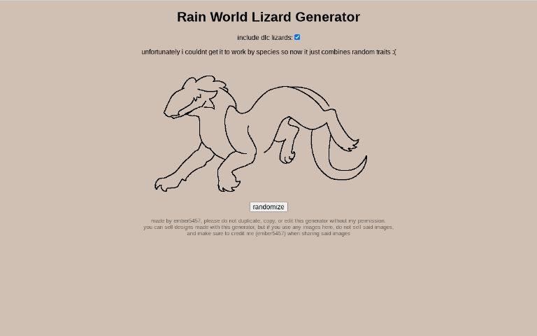 Rain World Lizard Generator