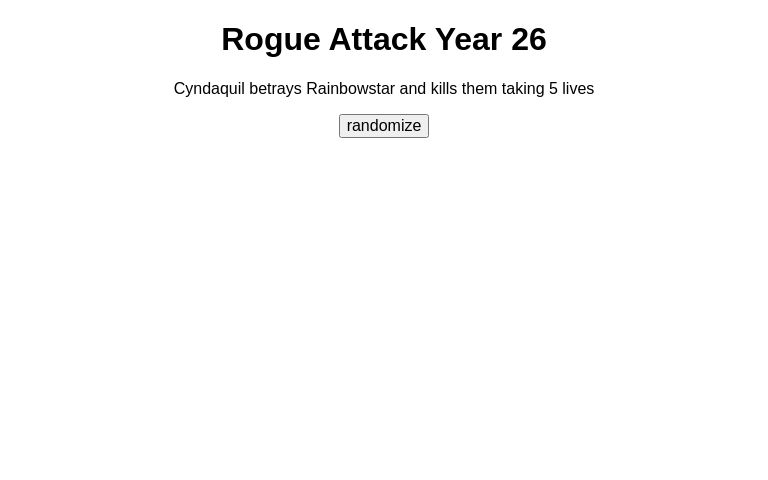 Rogue Attack Year 26 ― Perchance Generator