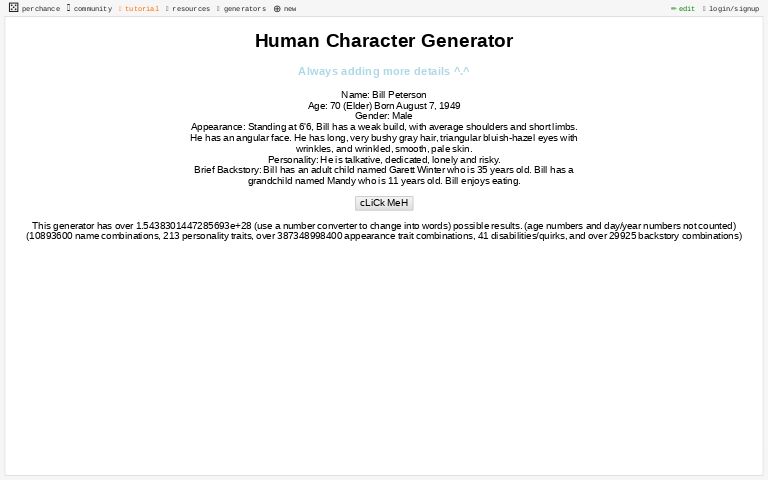 Human Character Generator