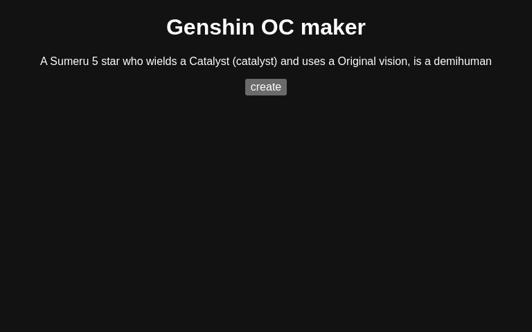 Genshin OC maker ― Perchance Generator