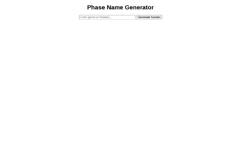 Phase Name Generator