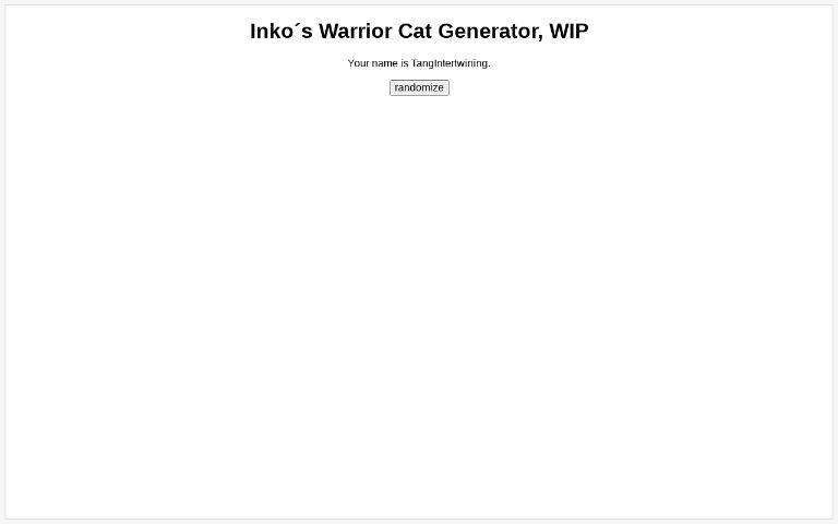 Inko´s Warrior Cat Generator, WIP