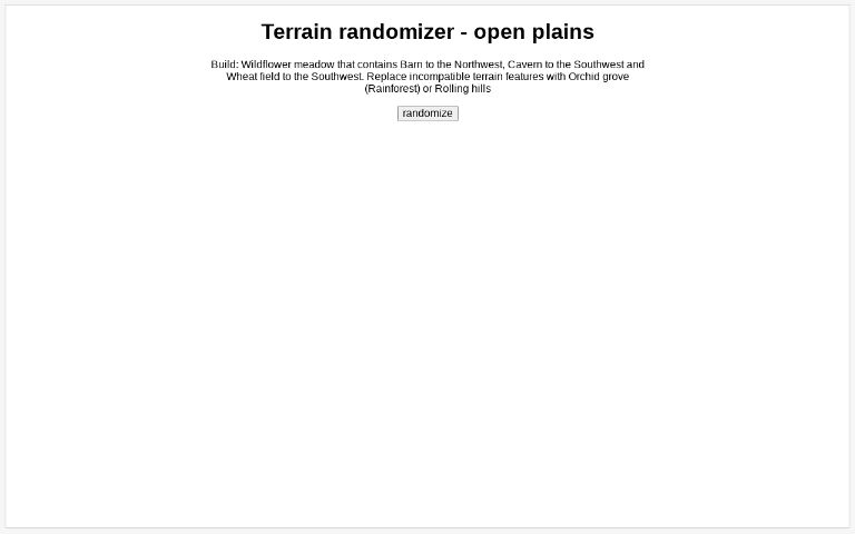 Terrain randomizer - open plains ― Perchance Generator