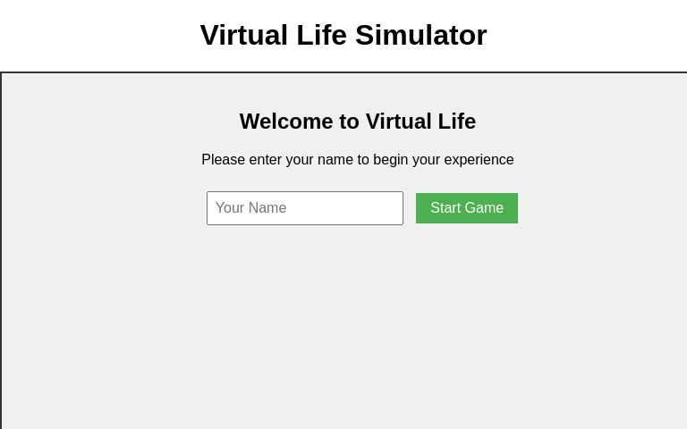 Virtual Life Simulator ― Perchance Generator