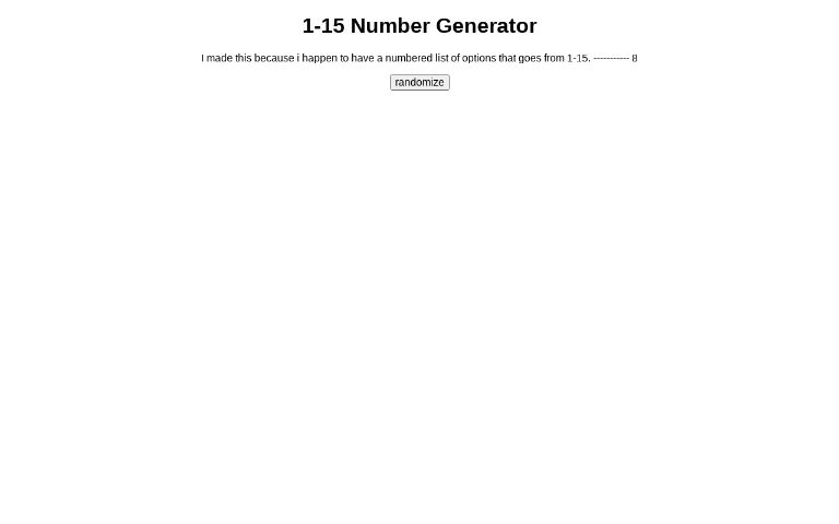 1-15 Number Generator