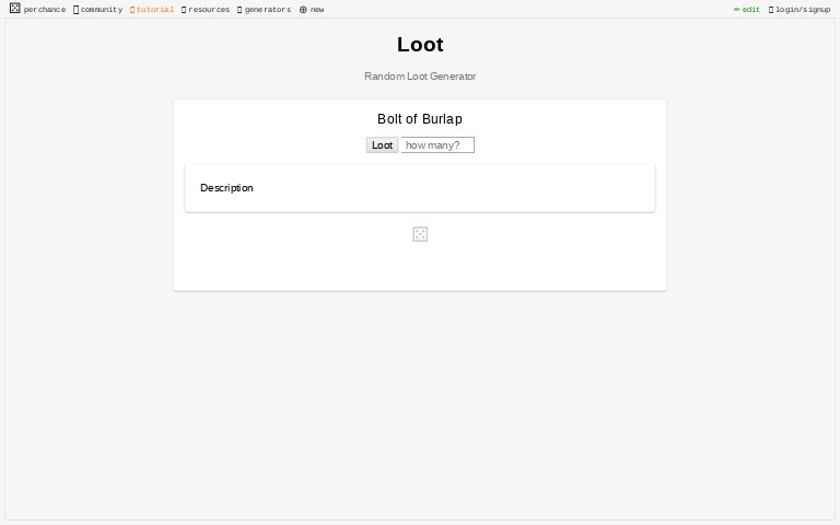 Loot ― Perchance Generator