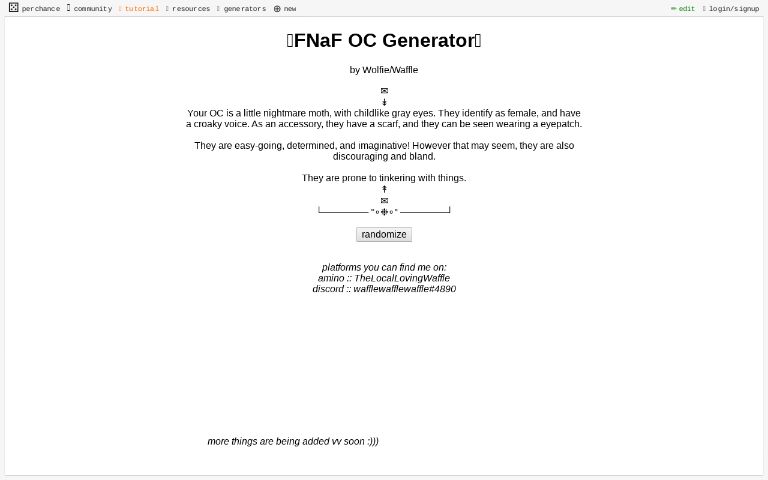 【FNaF OC Generator】