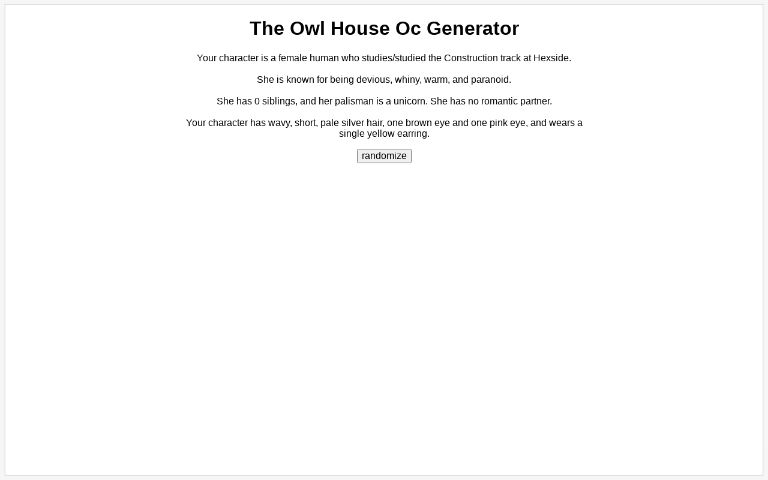 The Owl House Oc Generator