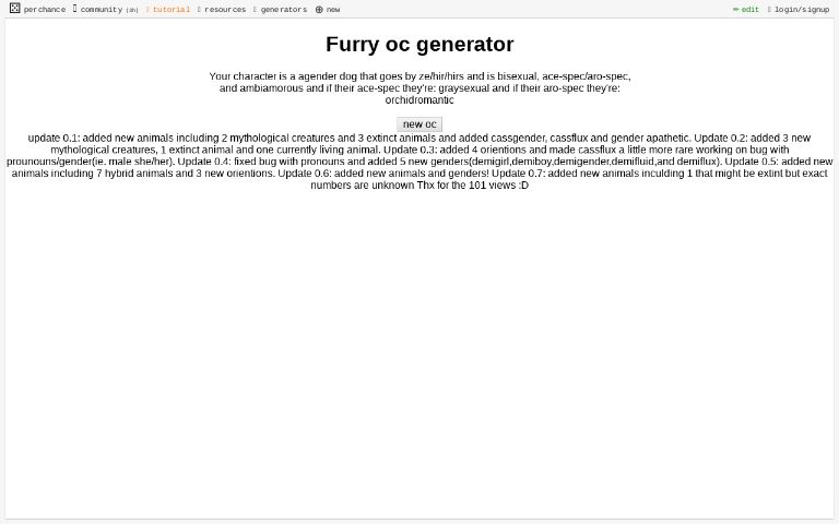 Furry oc generator