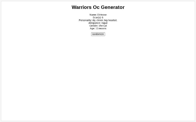 Warriors Oc Generator