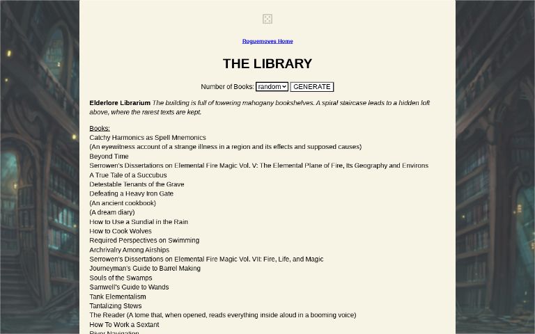 Library/Books ― Perchance Generator