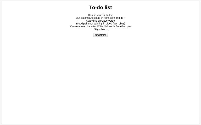 To-do list ― Perchance Generator
