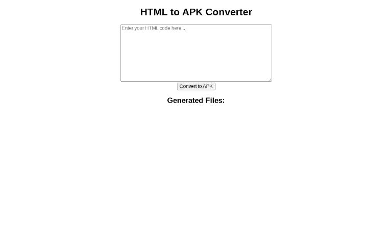 HTML to APK Converter ― Perchance Generator